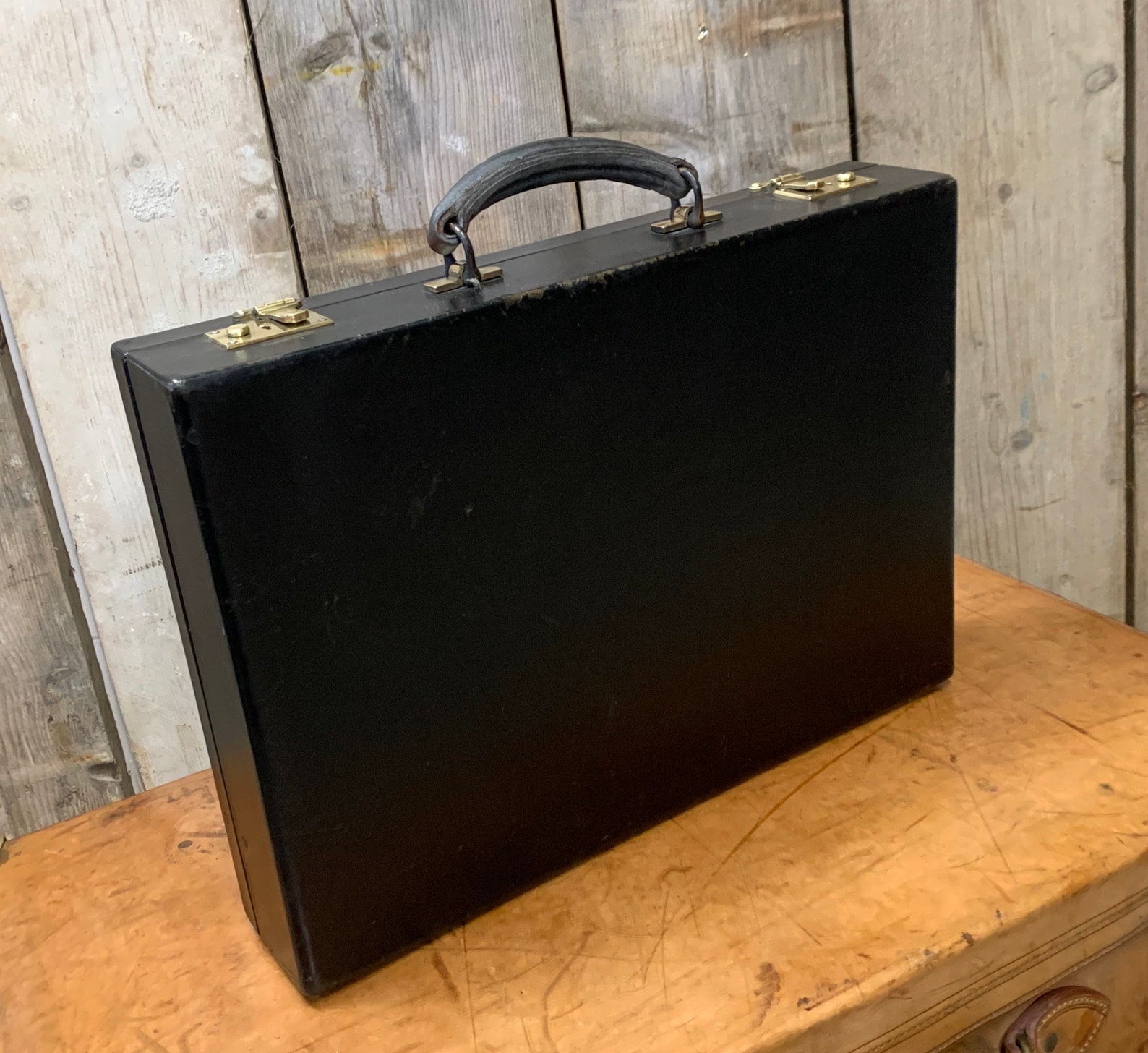Luxury Black Leather Executives Briefcase Attache by Papworth England ...