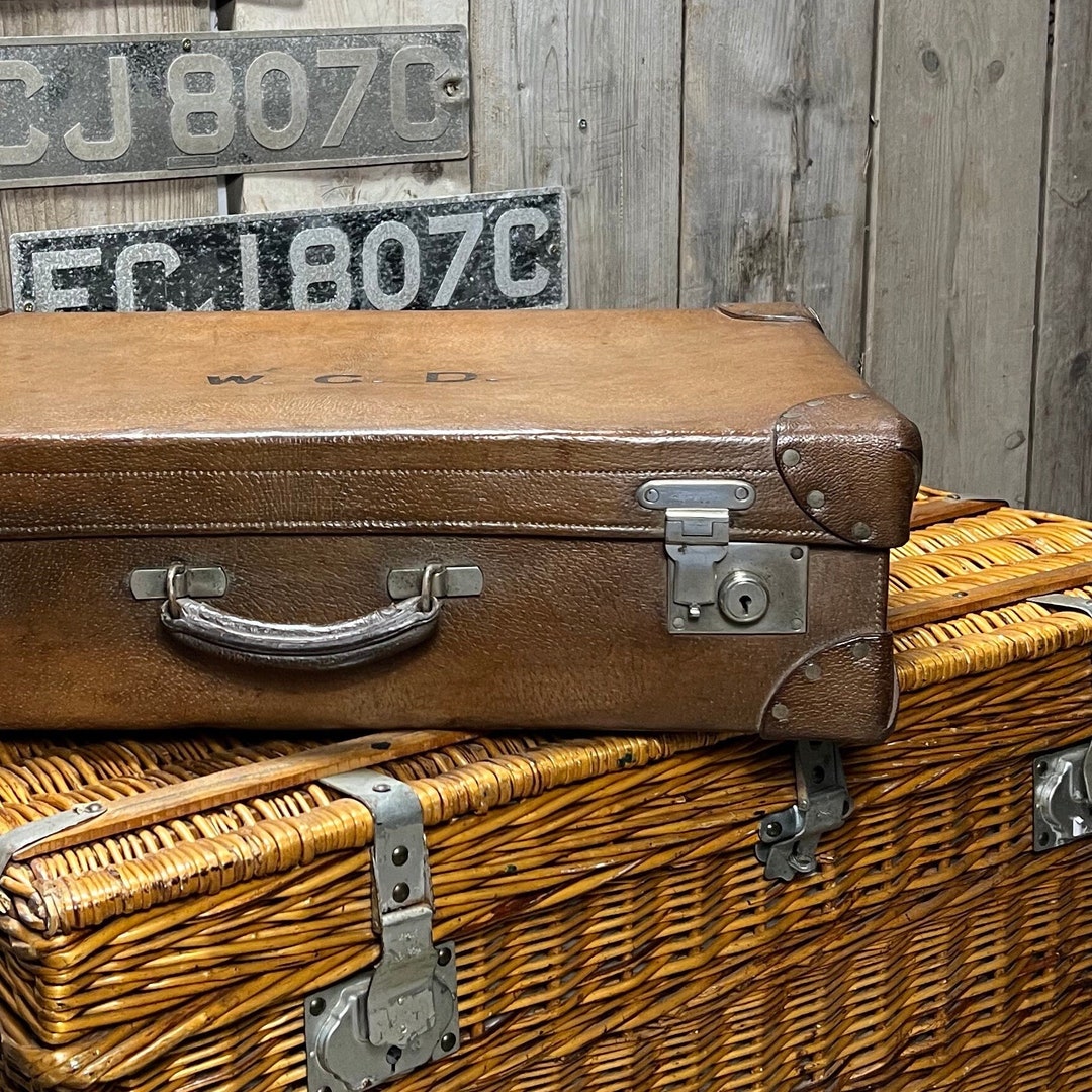 Antique Leather Luxury Victorian Drew & Sons Travel Suitcase - Etsy