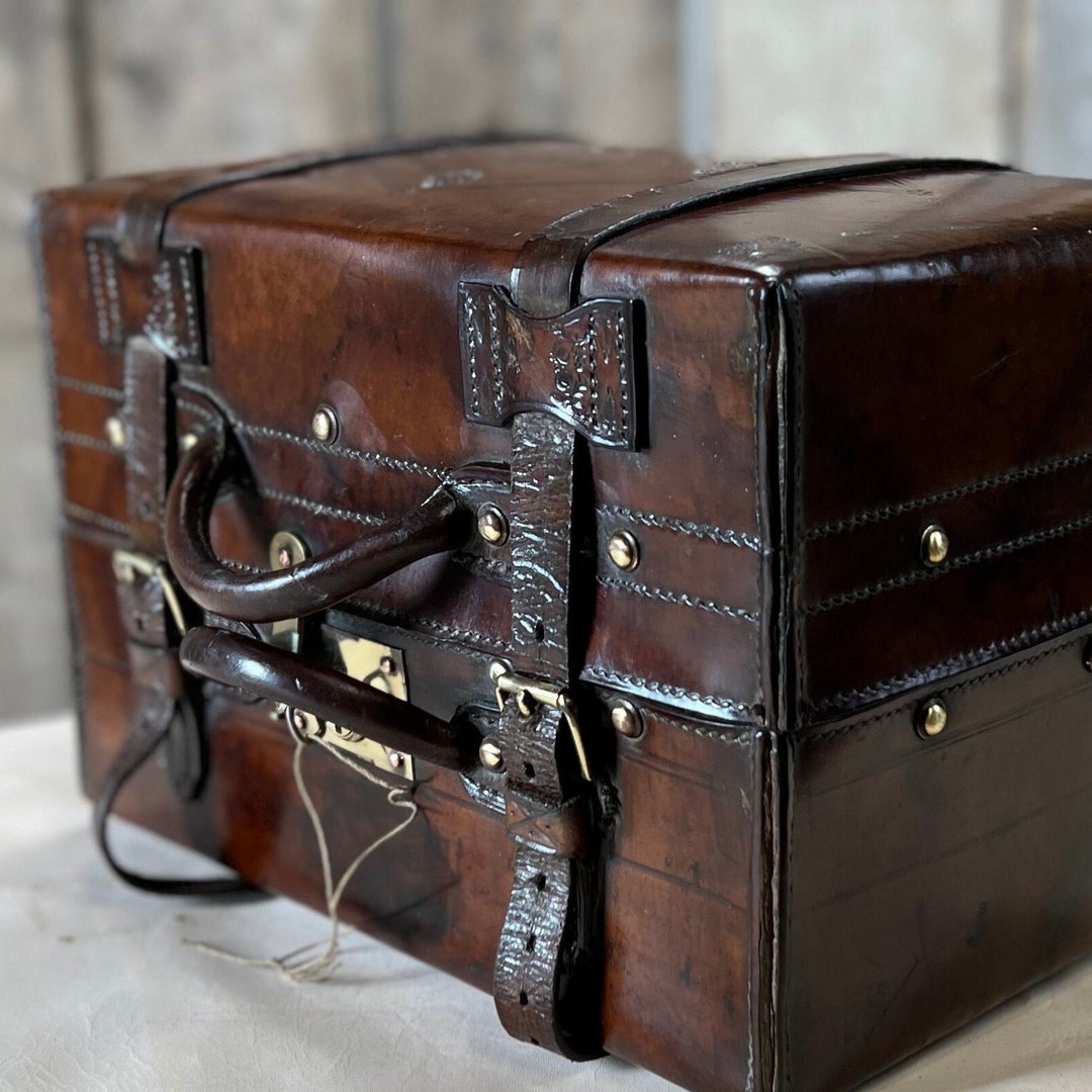 English Antique Victorian Portmanteau Travel Suitcase - Etsy