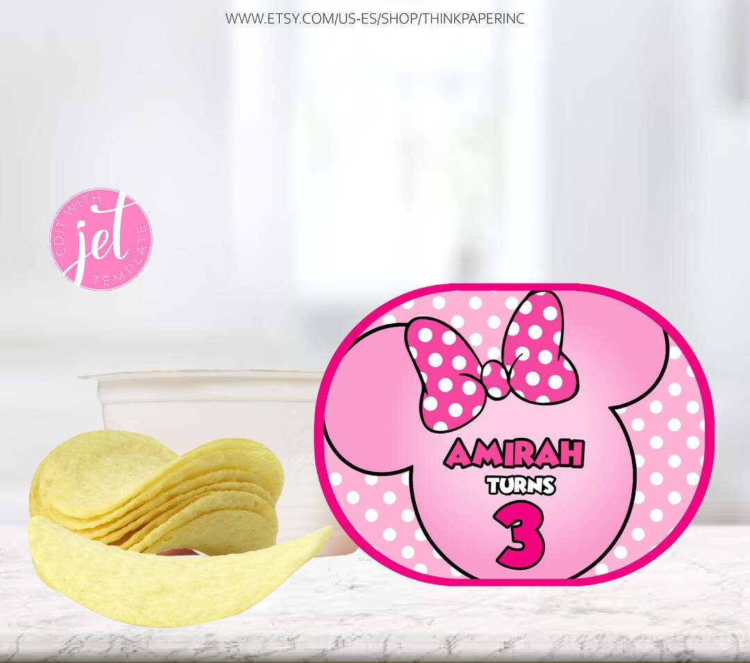 Mouse Birthday Party Potatoes Chips Labels, Template Printable ...