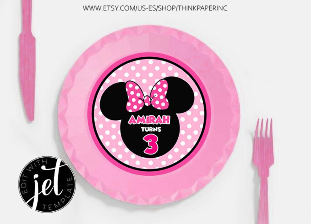 EDITABLE Kids Birthday Charger Insert, Mouse Charger Insert, Editable ...