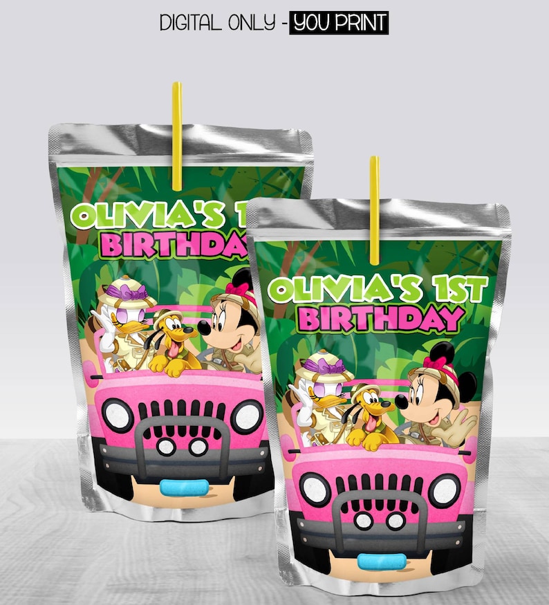 Custom Minnie Mouse Safari Party Bundle Birthday Pack - Etsy