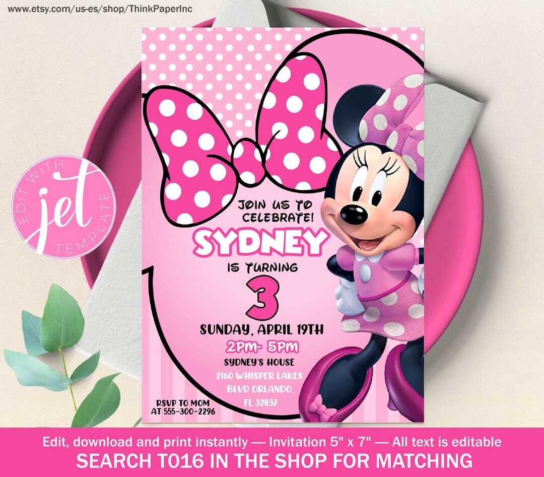 Mouse Birthday Invitation Template Printable Kids Birthday - Etsy