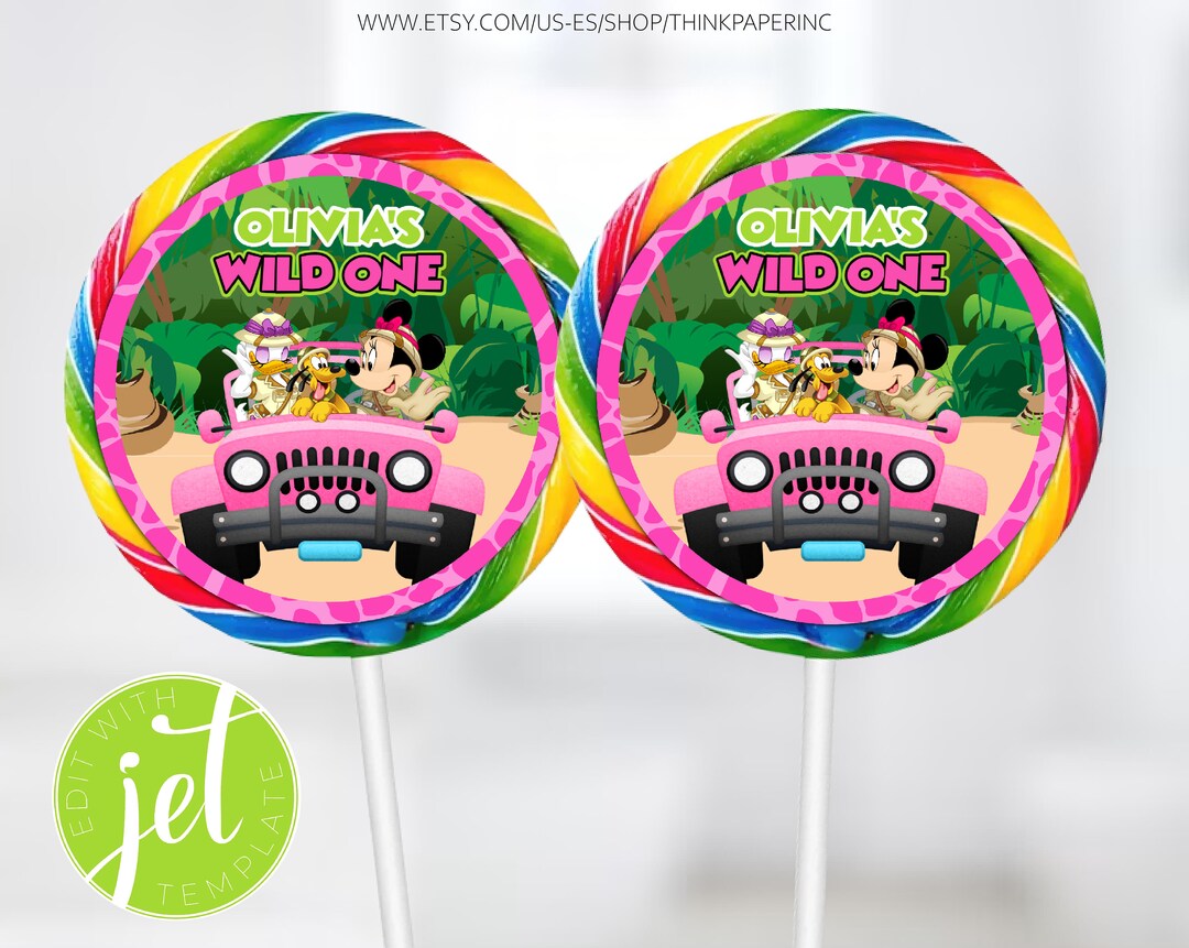 Mouse Birthday Lollipop Labels, Template Printable, Birthday Round ...