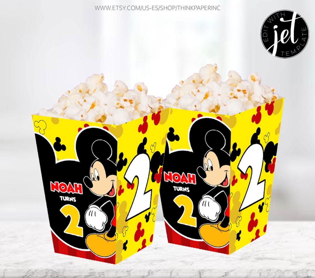 Mouse Kids Birthday Popcorn Box ,mouse Popcorn Template T012 - Etsy