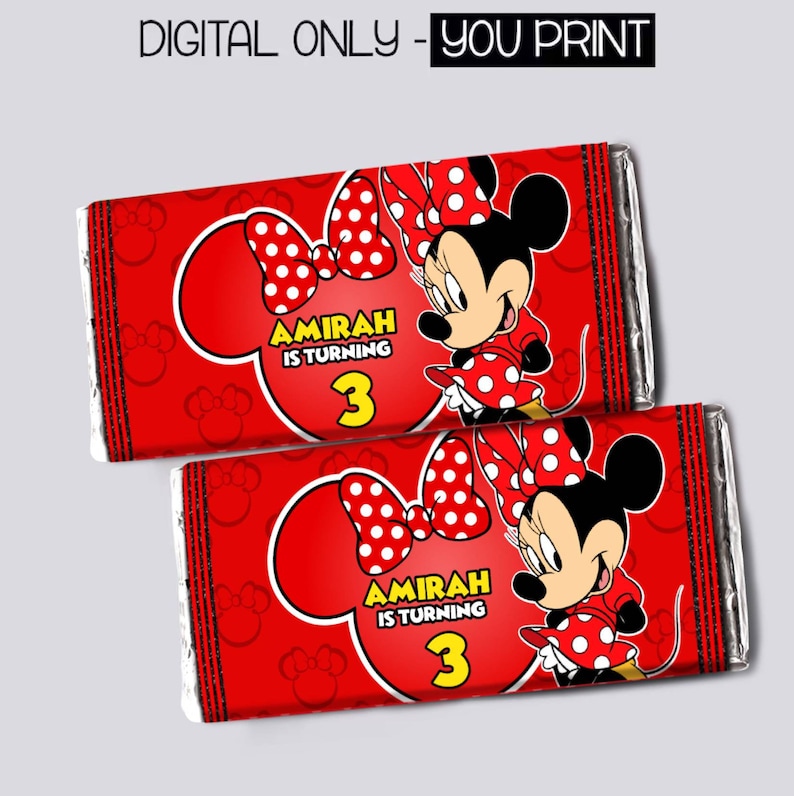 Custom Minnie Mouse Red Party Bundlebirthday Pack Printable - Etsy