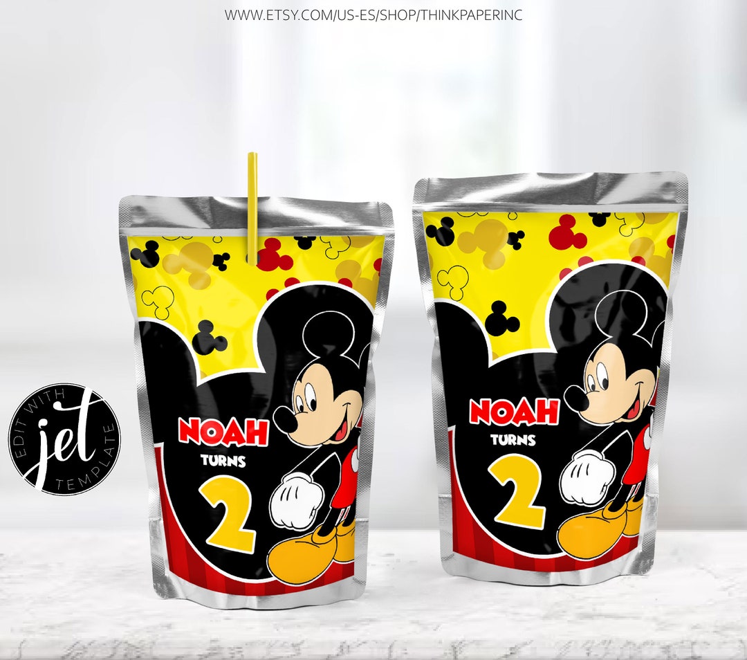 EDITABLE Kids Birthday Juice Labels, Mouse Juice Label, Mouse Birthday ...