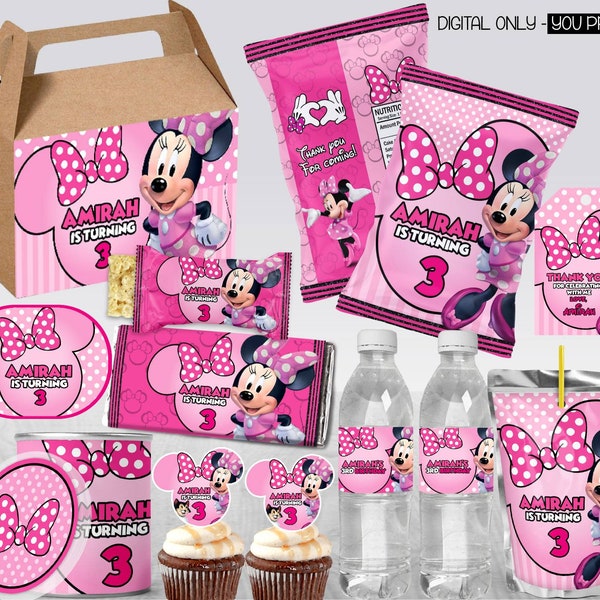 Minnie Mouse Labels - Etsy