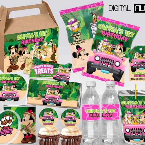 Custom Minnie Mouse Safari Party Bundle Birthday Pack - Etsy