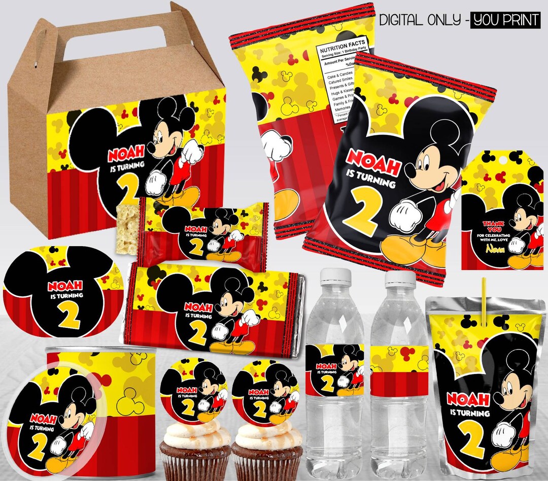 Custom Mickey Mouse Party Bundle,birthday Pack, Printable Mickey Mouse ...