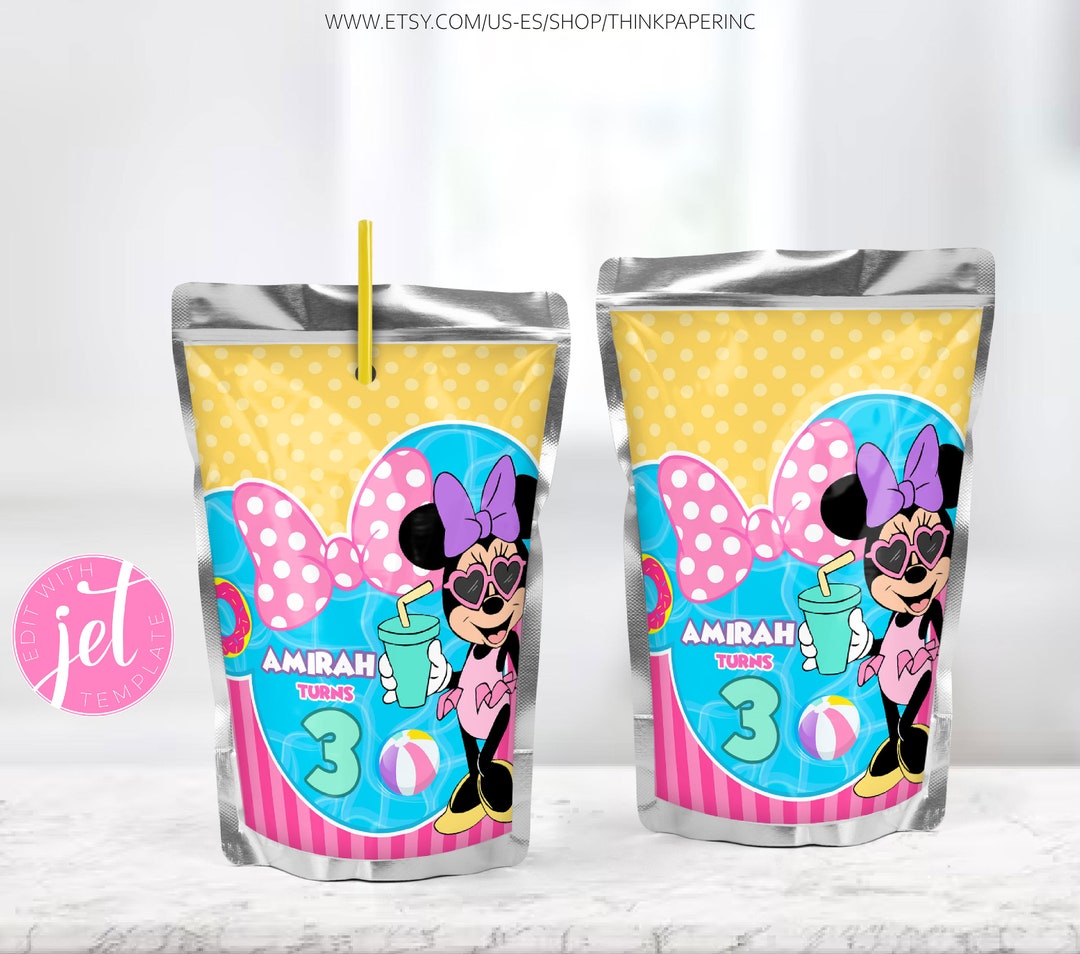 EDITABLE Kids Birthday Juice Labels, Mouse Juice Label, Mouse Juice ...