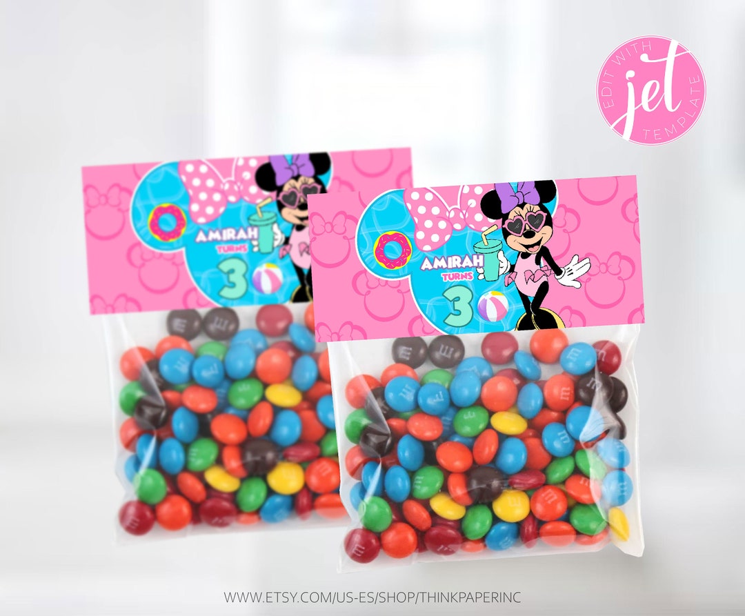 EDITABLE Kids Birthday Treat Bag Toppers, Mouse Treat Bag Topper, Mouse ...