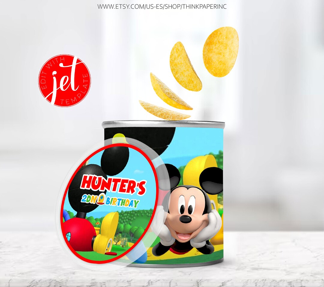 Mouse Birthday Party Potatoes Chips Labels, Template Printable ...