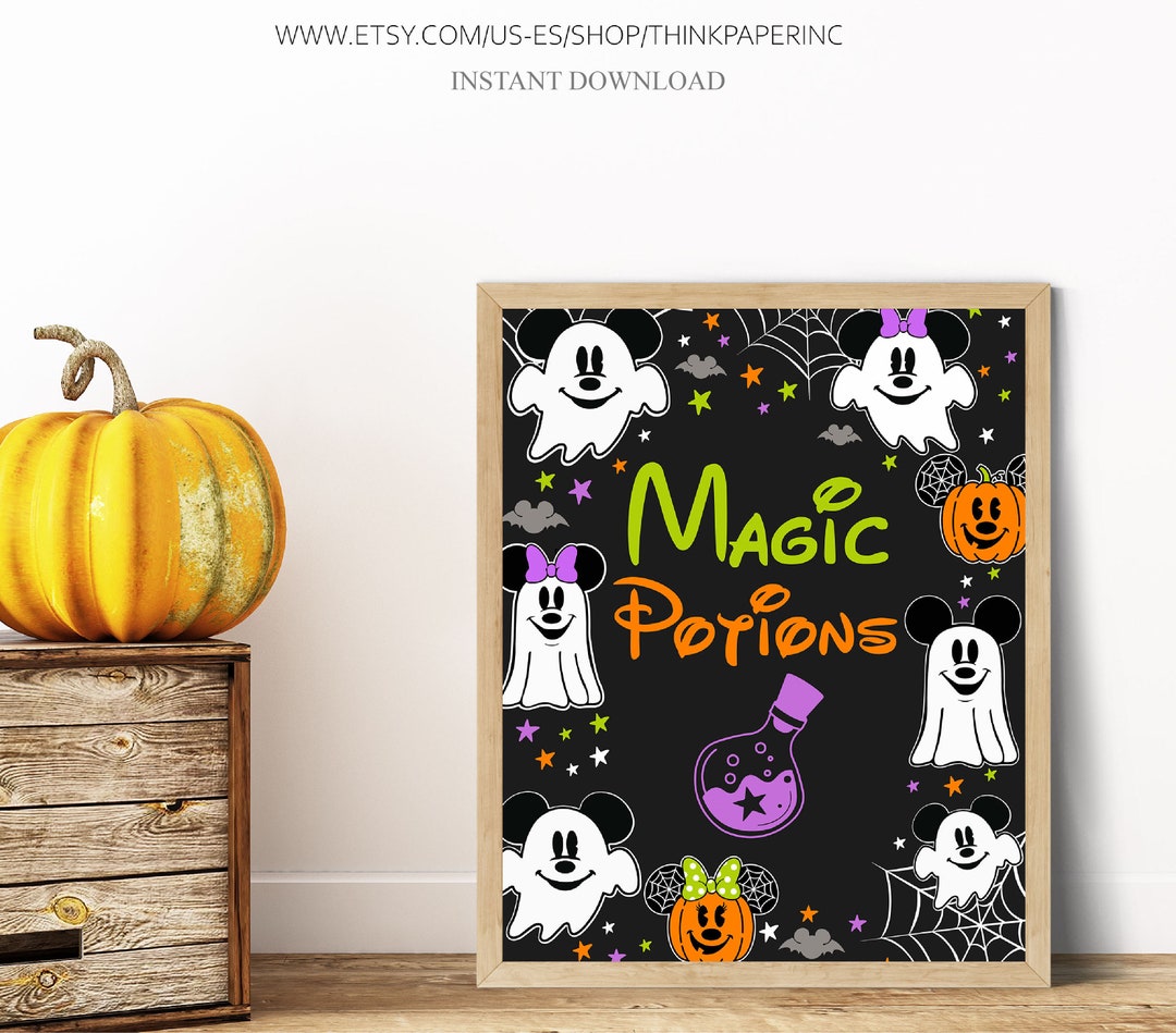 Halloween Magic Potions Sign Mouse Halloween Birthday Sign Spooky Cute ...