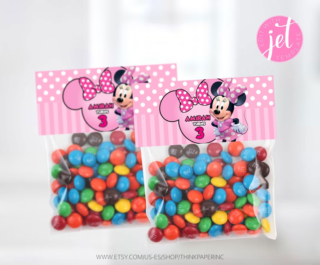 EDITABLE Kids Birthday Treat Bag Toppers, Mouse Treat Bag Topper, Mouse ...