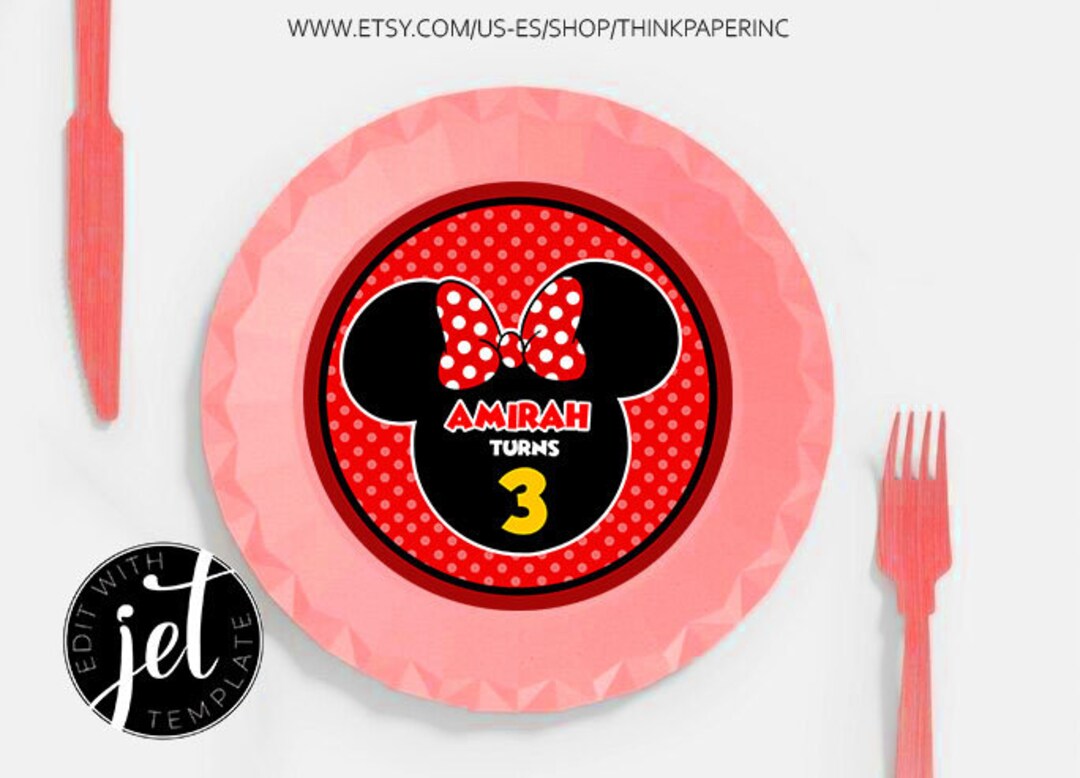 EDITABLE Kids Birthday Charger Insert, Mouse Charger Insert, Editable ...