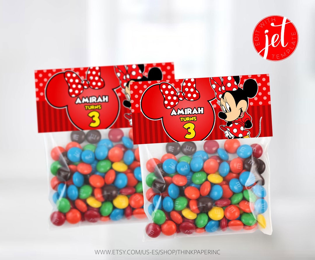 EDITABLE Kids Birthday Treat Bag Toppers, Mouse Treat Bag Topper, Mouse ...