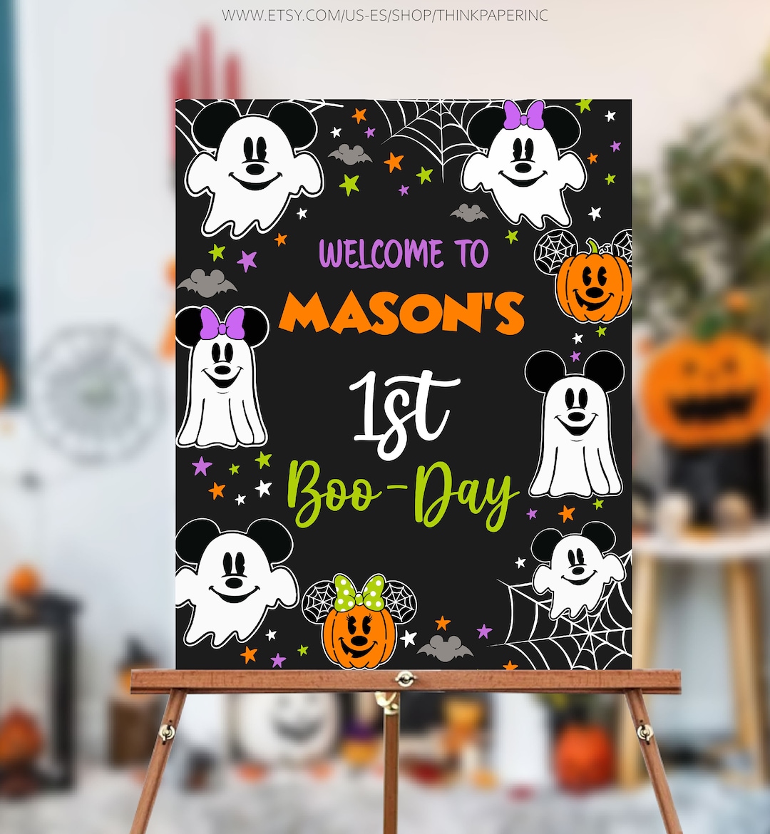 Editable Halloween Welcome Sign Mouse Halloween Birthday Party ...