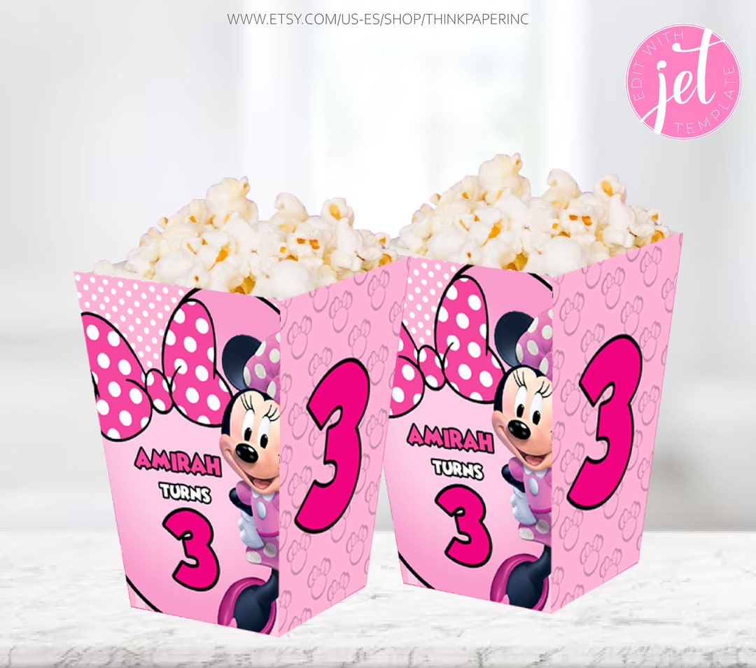Mouse Kids Birthday Popcorn Box ,mouse Popcorn Template T016 - Etsy