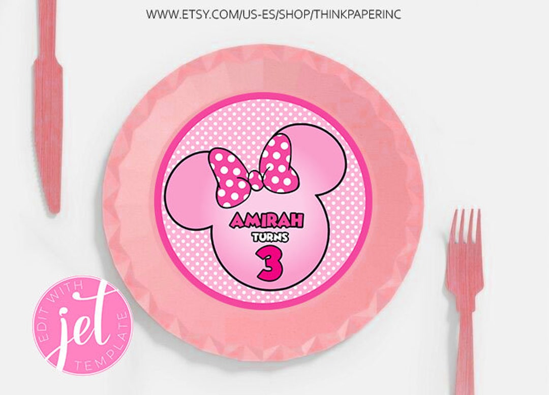 EDITABLE Kids Birthday Charger Insert, Mouse Charger Insert, Editable ...