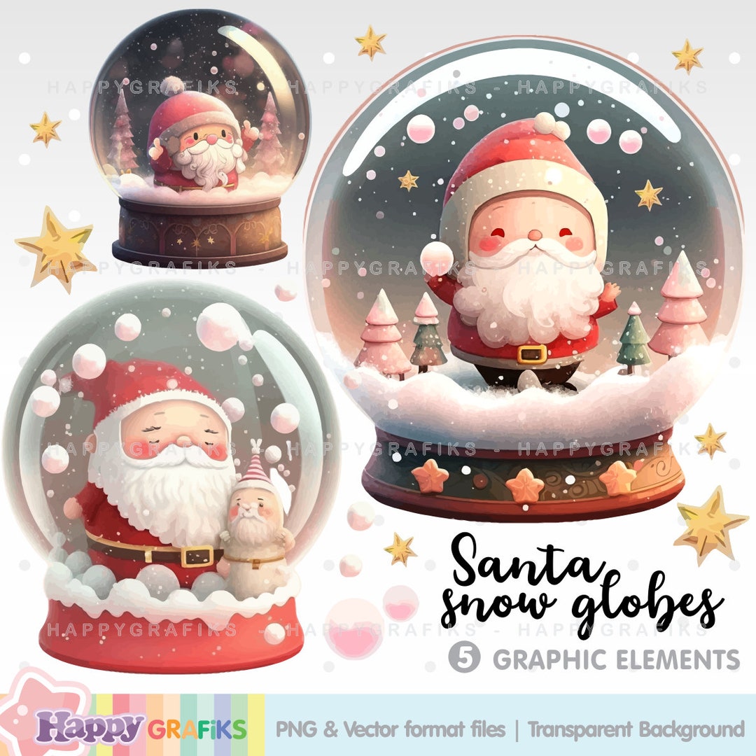 Santa Claus, Clipart, Snow Globe, Christmas Clipart, Noel Clipart, Noel ...