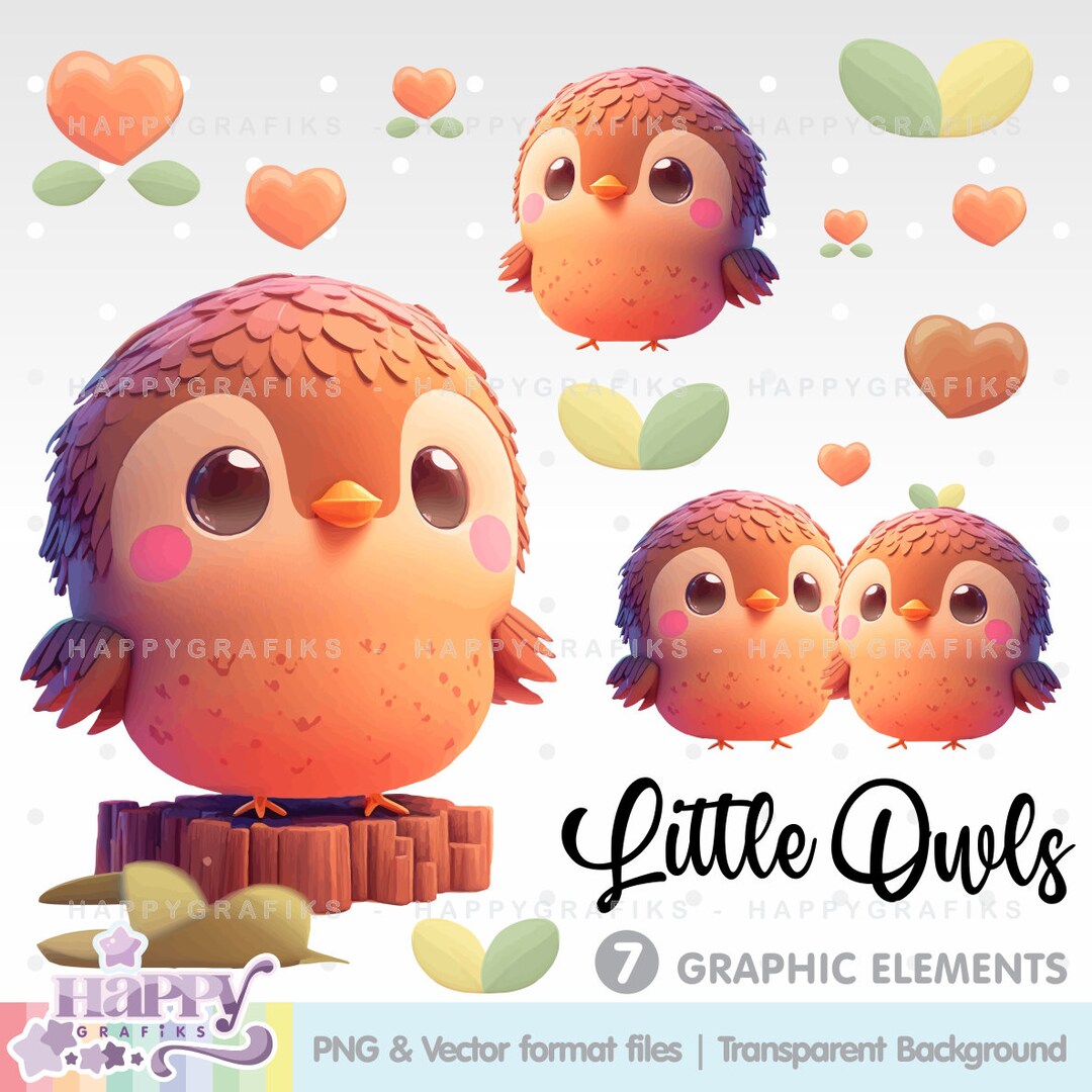 Owl Clipart, Owl Clipart Vector, Little Owls Clipart, Autumn Clipart ...