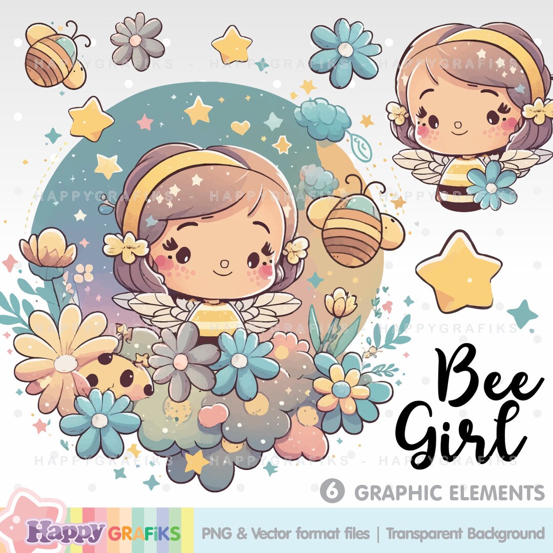 Bee Clipart, Little Bee, Bee Graphics, Bee and Flowers, Cute Bee, Png ...