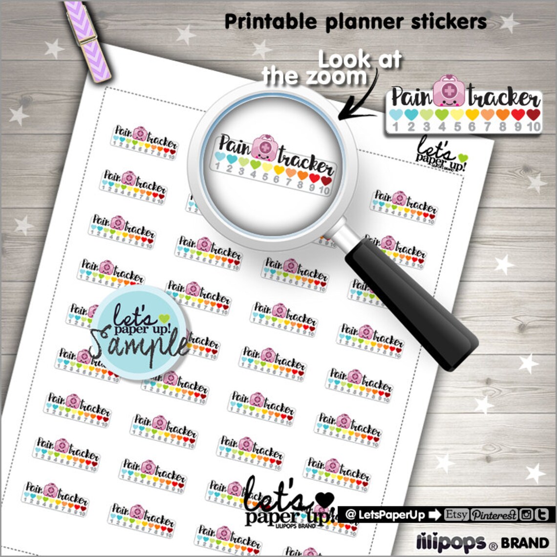 Pain Stickers Printable Planner Stickers Pain Tracker - Etsy