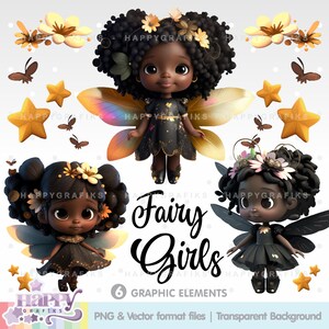 Fairy Clipart, Fairy Girls Clipart, Fairy Tale Clipart, Black Faires ...