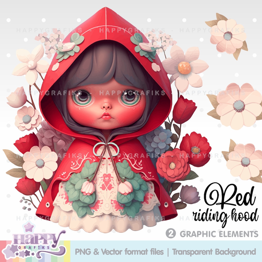 Red Riding Hood Clipart, Red Riding Hood Vector, Fairytale Clipart ...