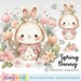 Bunny Clipart, Vector, Rabbit Clipart, Prairie Bunny, Spring Bunny ...
