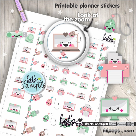 Laptop Stickers Printable Planner Stickers Work Stickers | Etsy