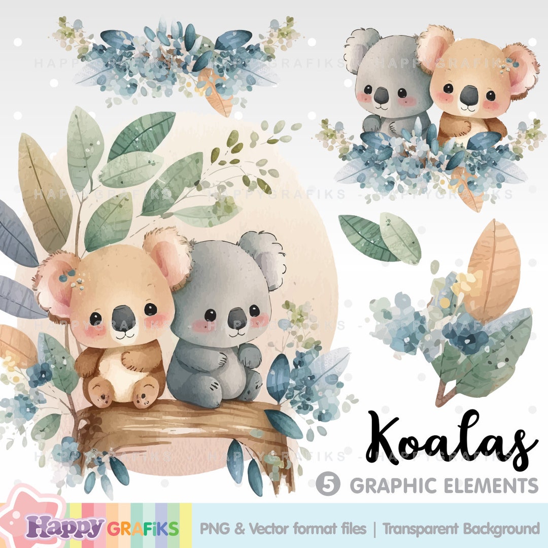 Koala Clipart, Animal Clipart, Koala Graphic, Bear Clipart, Png, Vector ...