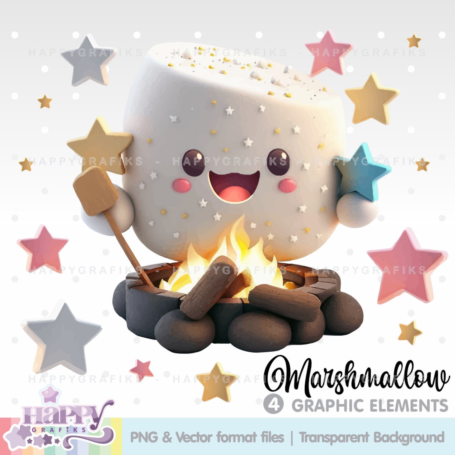 Marshmallows Clipart Vector Marshmallows Clipart - Etsy