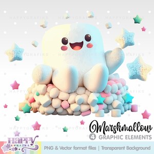 Marshmallow Clipart Vector, Marshmallow Clipart, Marshmallow 3D ...