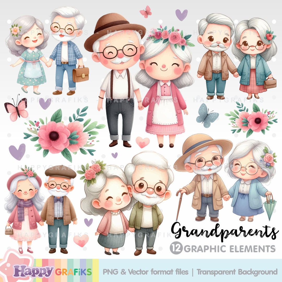 Grandparents Clipart, Oldman Clipart, Older Women, Granny Clipart ...