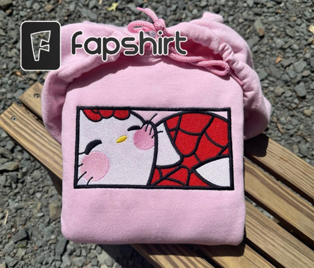 Custom Hello Kitty and Spiderman Kisses Kissing Embroidered - Etsy