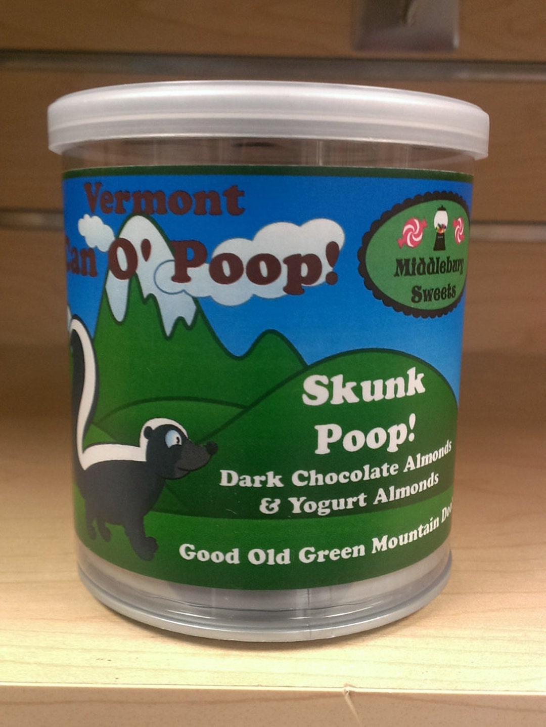 Vermont Can O' Poop Skunk Poop dark Chocolate Peanuts & Yogurt Peanuts ...