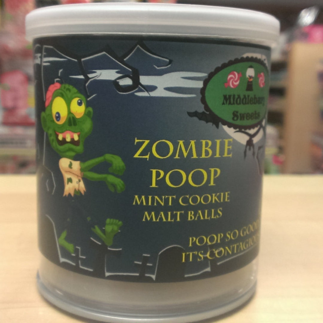 Zombie Can O' Poop - Zombie Poop (mint Cookie Malt Balls) - Etsy