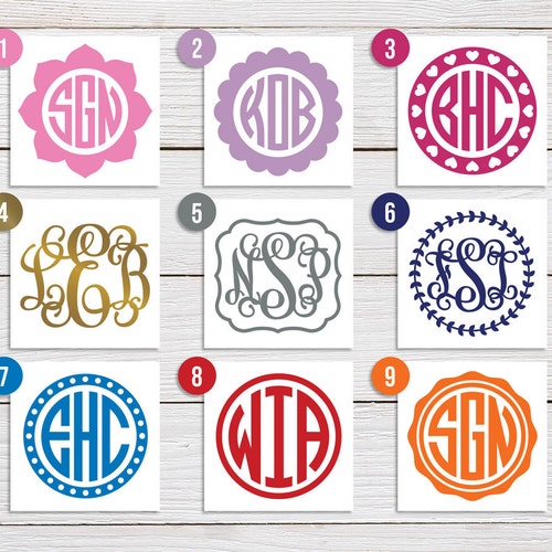 Monogram Sticker Monogram Decal Personalized Monogram - Etsy