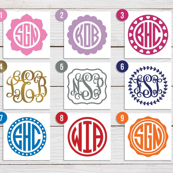 Monogram Sticker - Etsy
