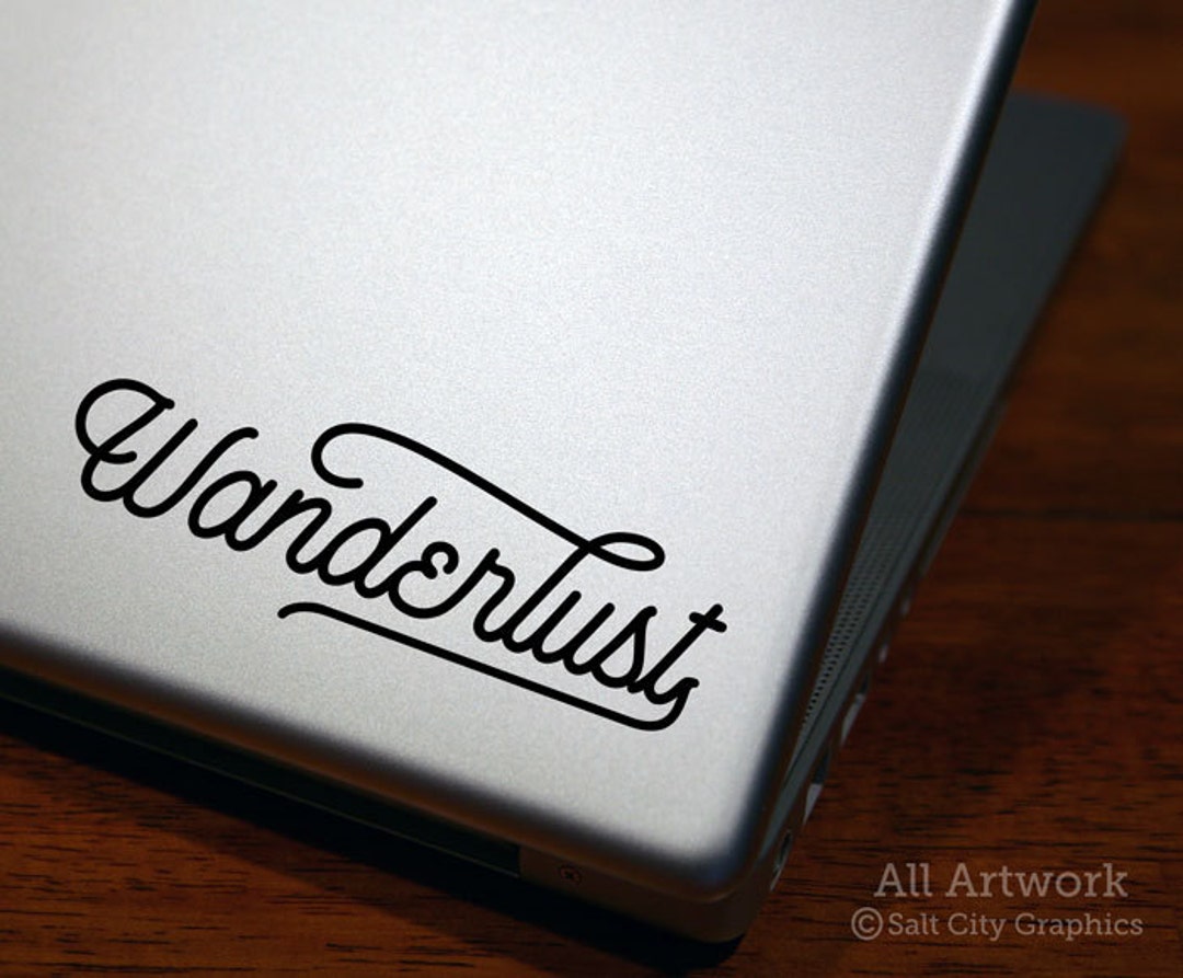 Wanderlust Decal, Wanderer Sticker - Script Type, Travel the World ...