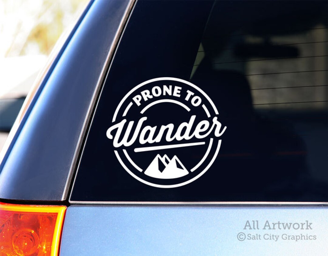 Prone to Wander Decal, Wanderer Sticker - Mountains, Outdoors ...