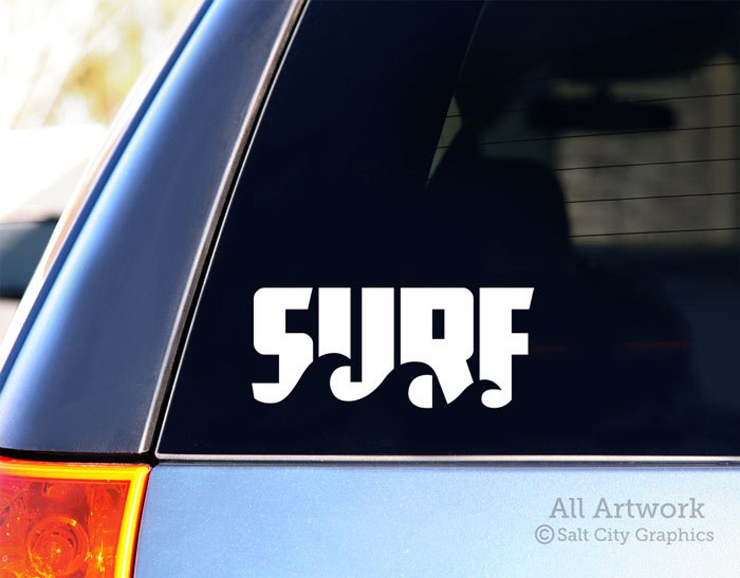 SURF Decal, Surfing Sticker - Gift for Surfer, Catch Some Waves, Hang ...