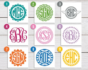 Monogram Car Decal - Etsy