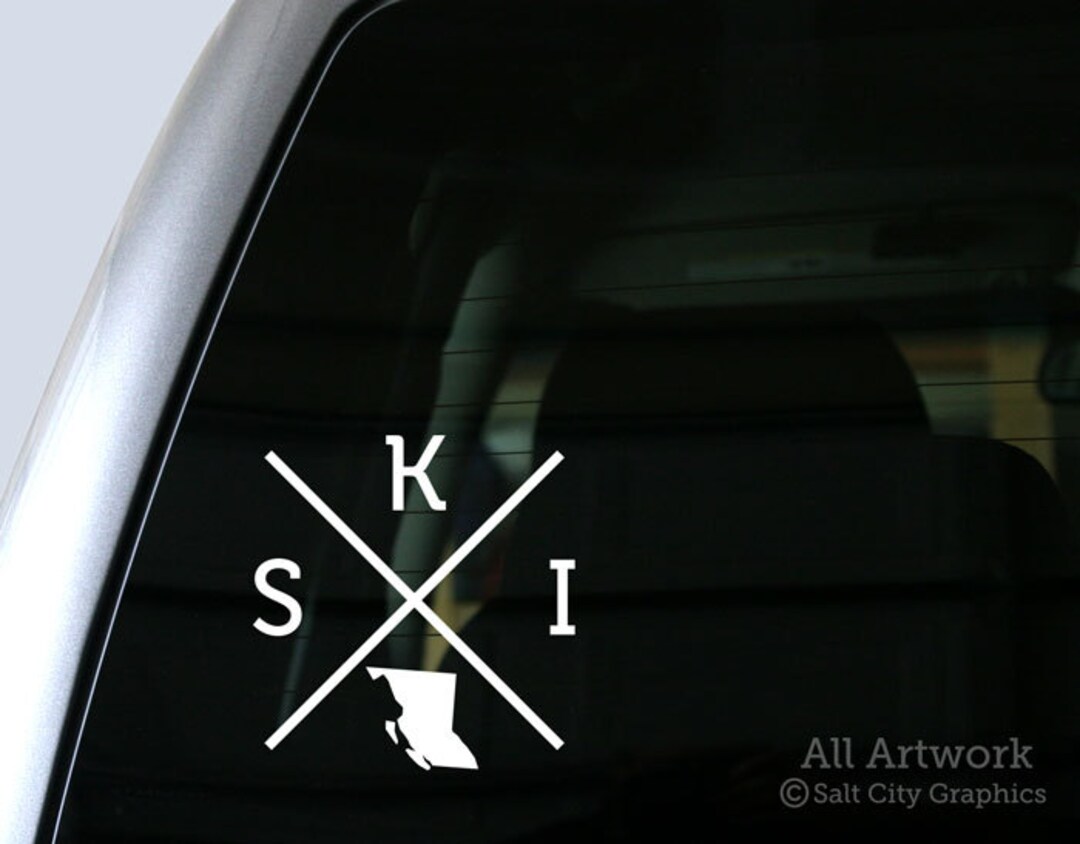 Ski BC Decal, Ski Canada Sticker - British Columbia, Snow Skiing ...