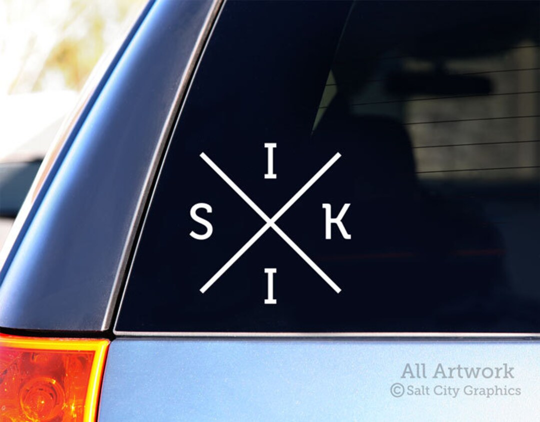 I SKI Decal, Skiing Sticker - Snow Skiing, Water Skiing, Outdoor Sports ...