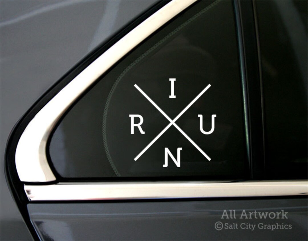 I RUN X Decal, Runner Sticker - Vinyl Sticker, Vinyl Decal - Cross ...
