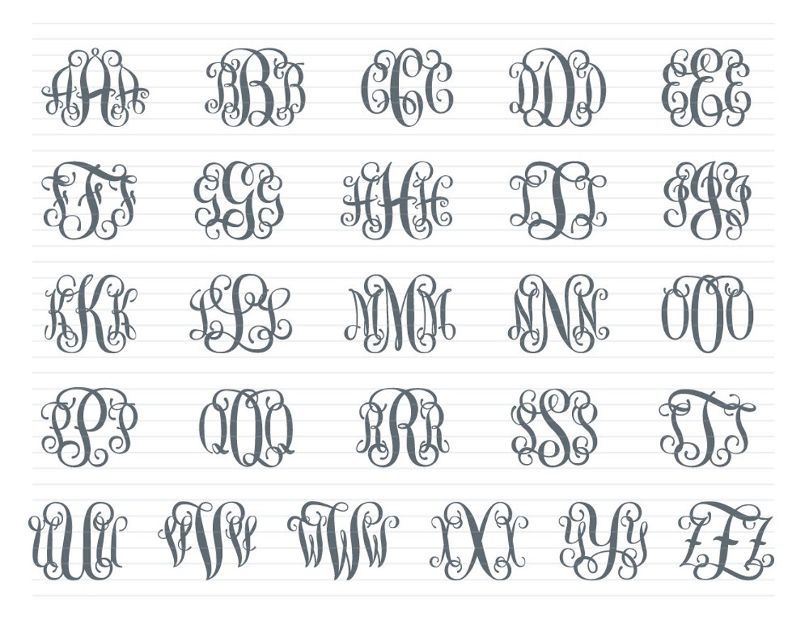 Monogram Vinyl Decal Monogram Sticker Personalized - Etsy