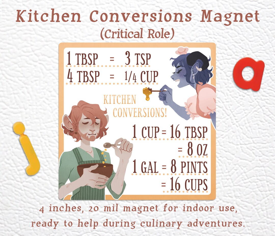 Critical Role Kitchen Conversions Magnet - Etsy